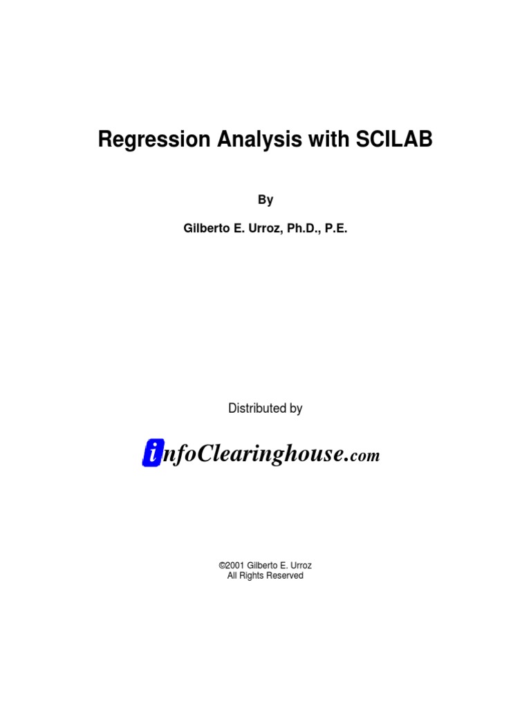 Regression Analysis With Scilab Pdf Errors And Residuals Regression Analysis