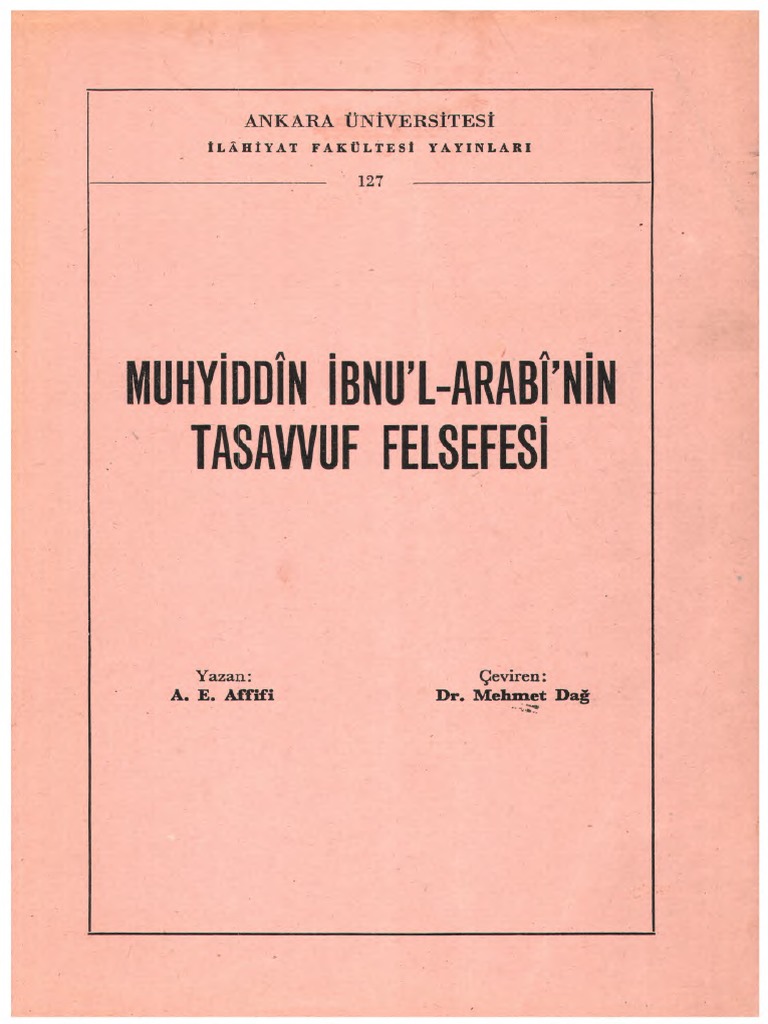 Muhyiddin İbn Ul-Arabi'Nin Tasavvuf Felsefesi | PDF