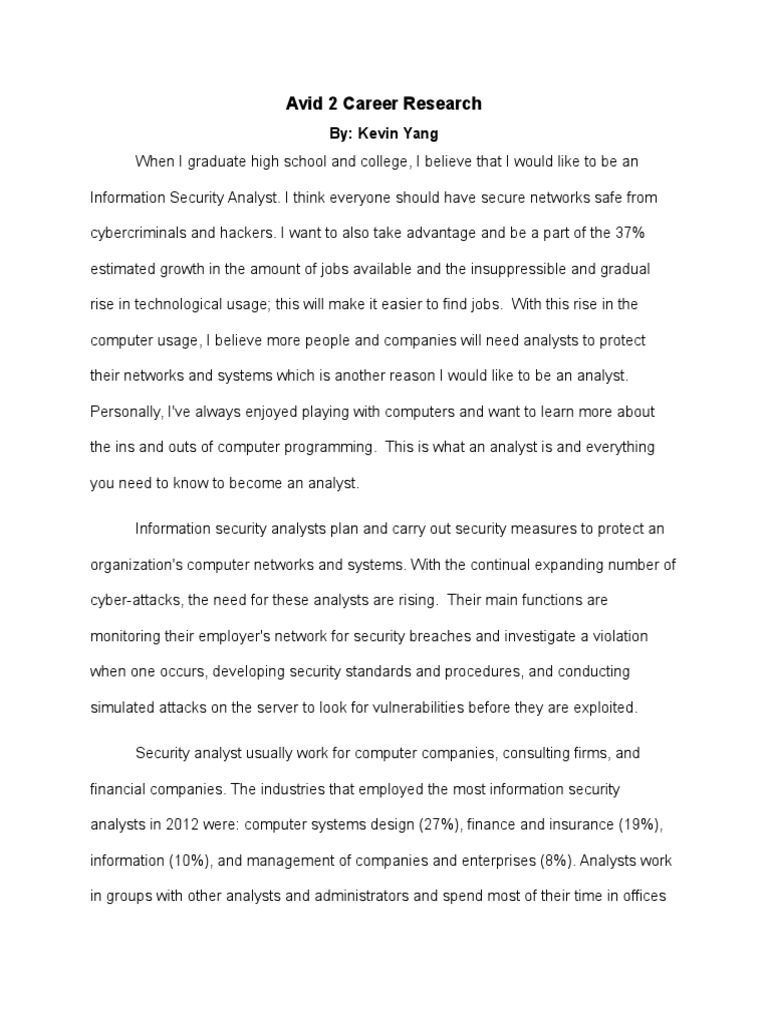 Career Research Paper Example. | PDF | Information Security ...