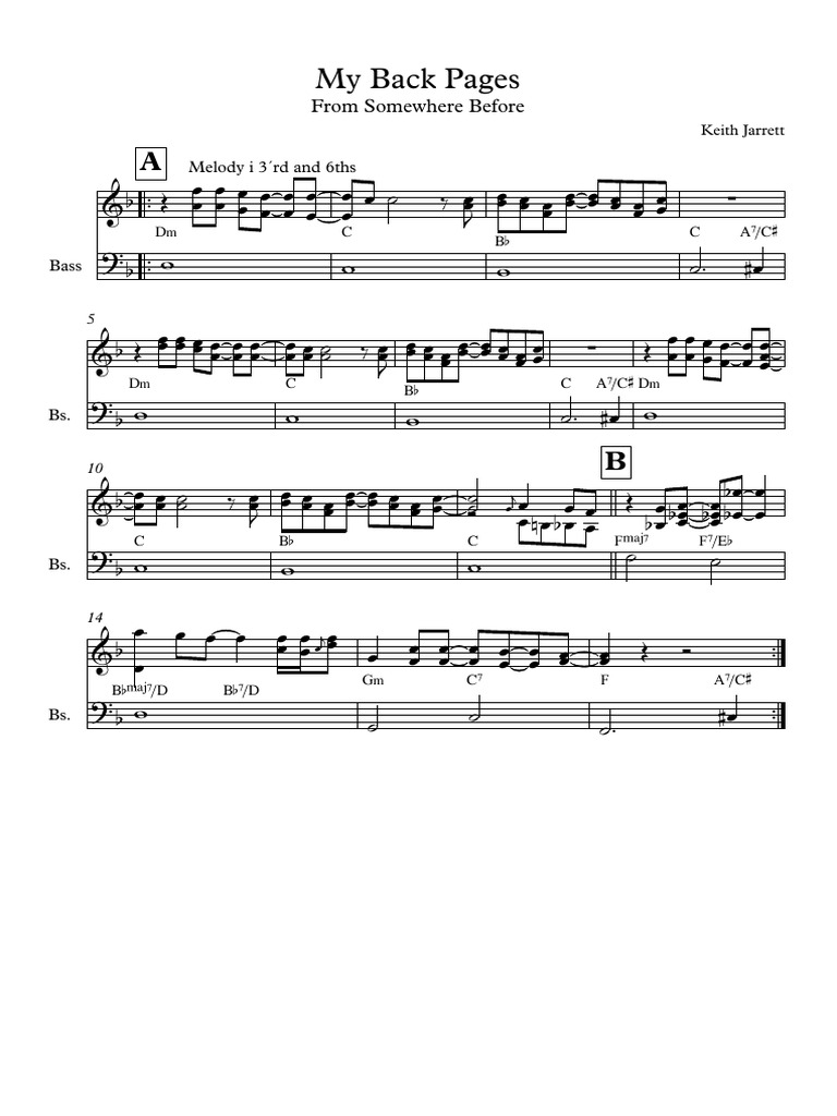 My Back Pages - Keith Jarrett