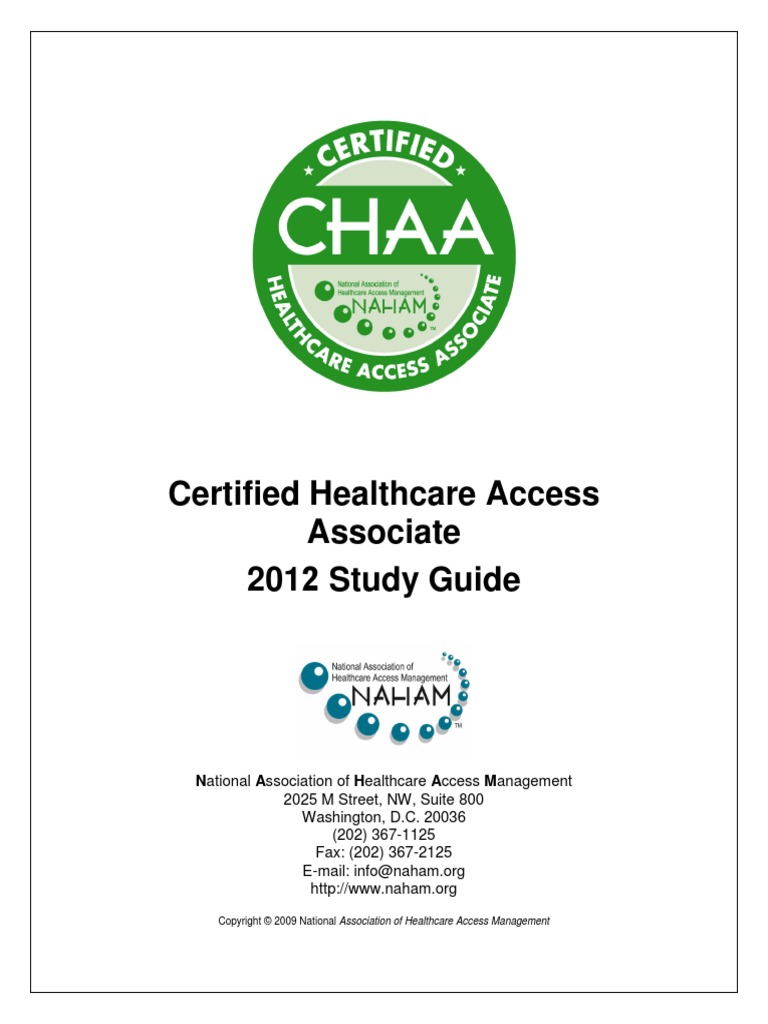 2012 CHAA Study Guide | PDF | Patient | Communication