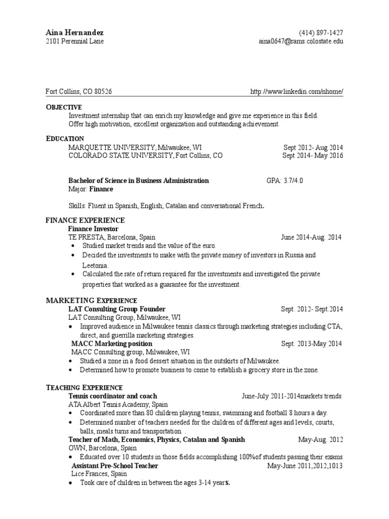 Aina !resume Csu! - 2 | PDF | Career & Growth | Business