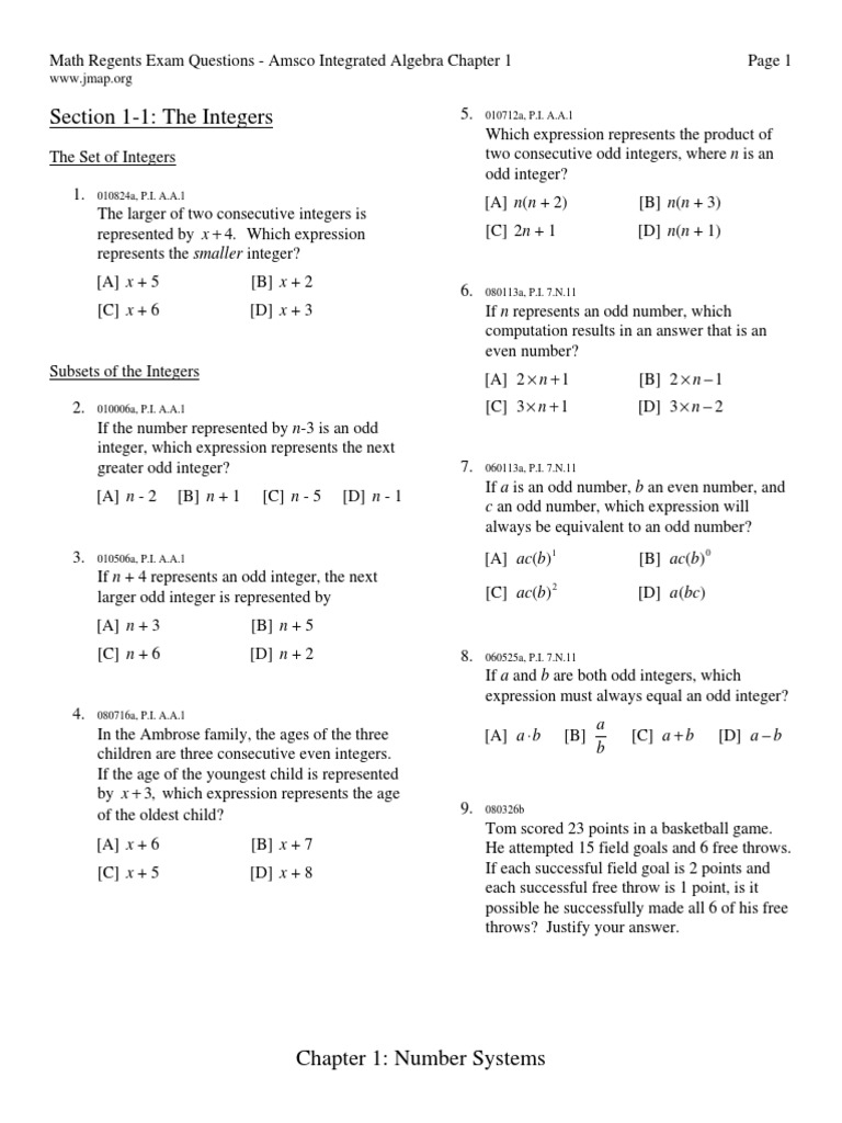 Integrated_Algebra_Chapter_1.pdf | Numbers | Pi