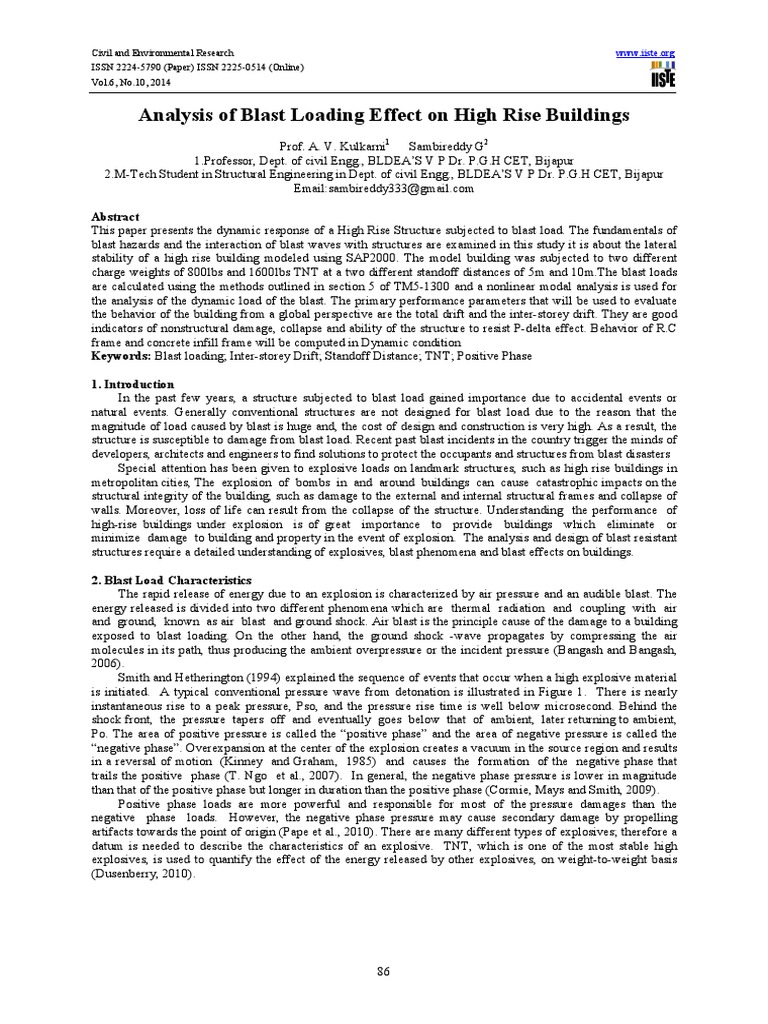 Analysis of Blast Loading Effect On High Rise Buildings | PDF ...