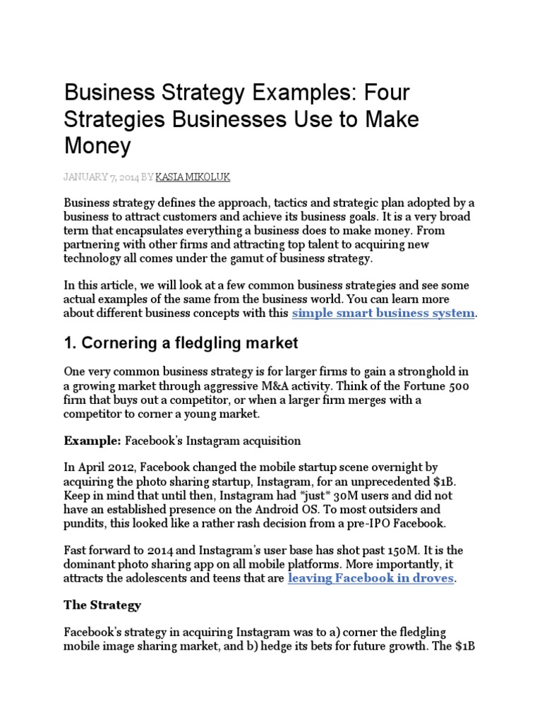Business Strategy Examples | Download Free PDF | Apple Inc. | Instagram