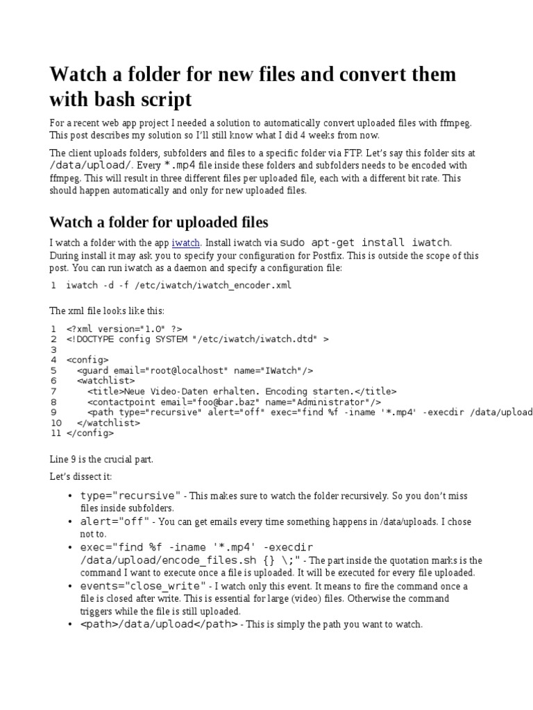 Ffmpeg Watch-Folder PDF | PDF | Computer File | Filename