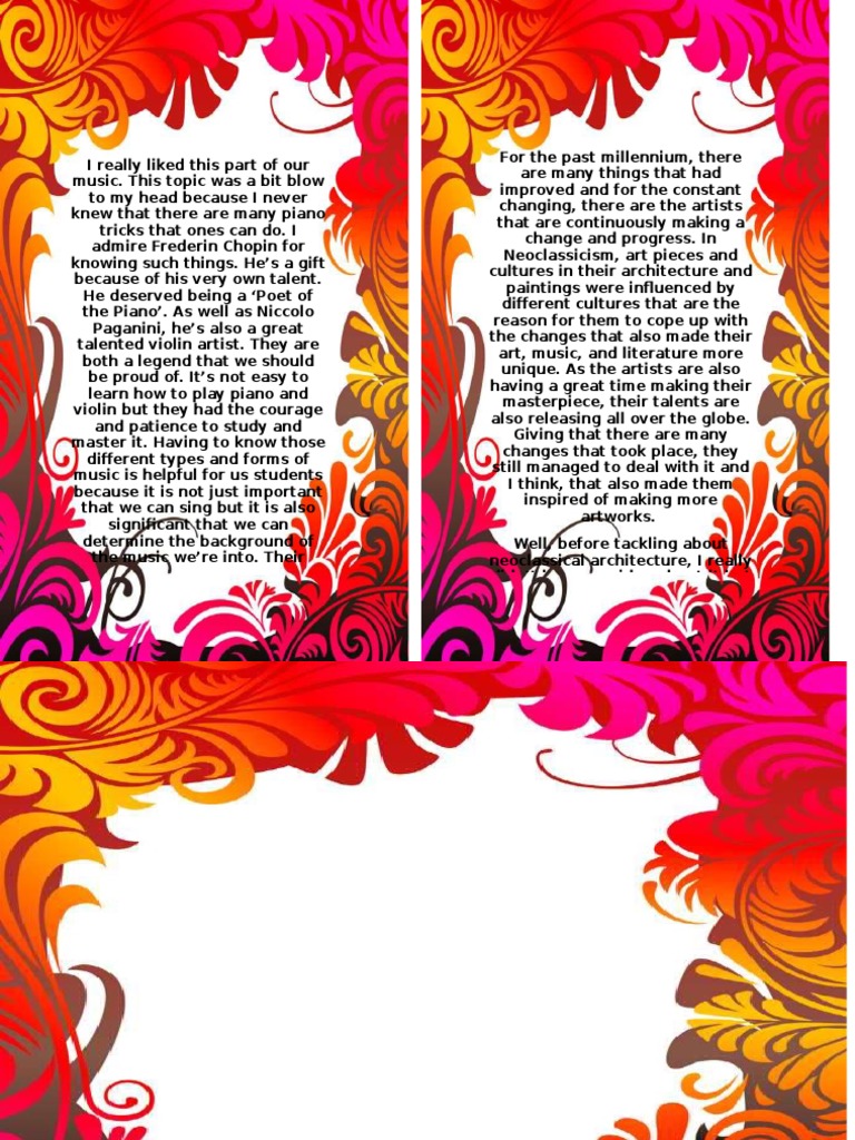 Reflection in Mapeh. 3rd Grading. | PDF | Paintings | Arts (General)