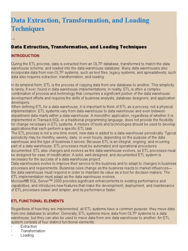 Data Extraction | PDF | Data Warehouse | Databases