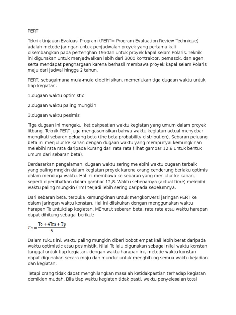 Metode Pert | PDF