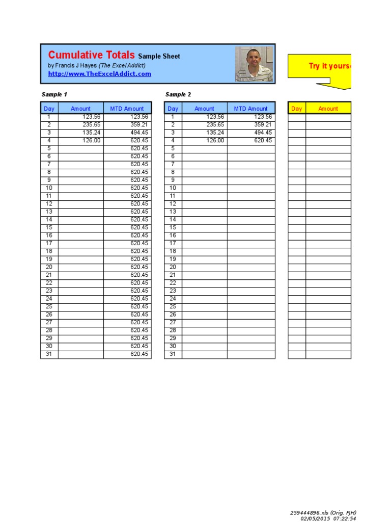 Cumulative Calculation in Excel | PDF | Computers