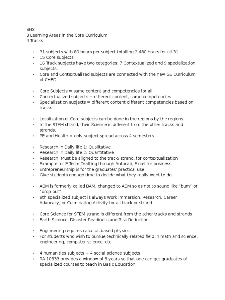 Senior High School Curriculum | Secondary School | Curriculum