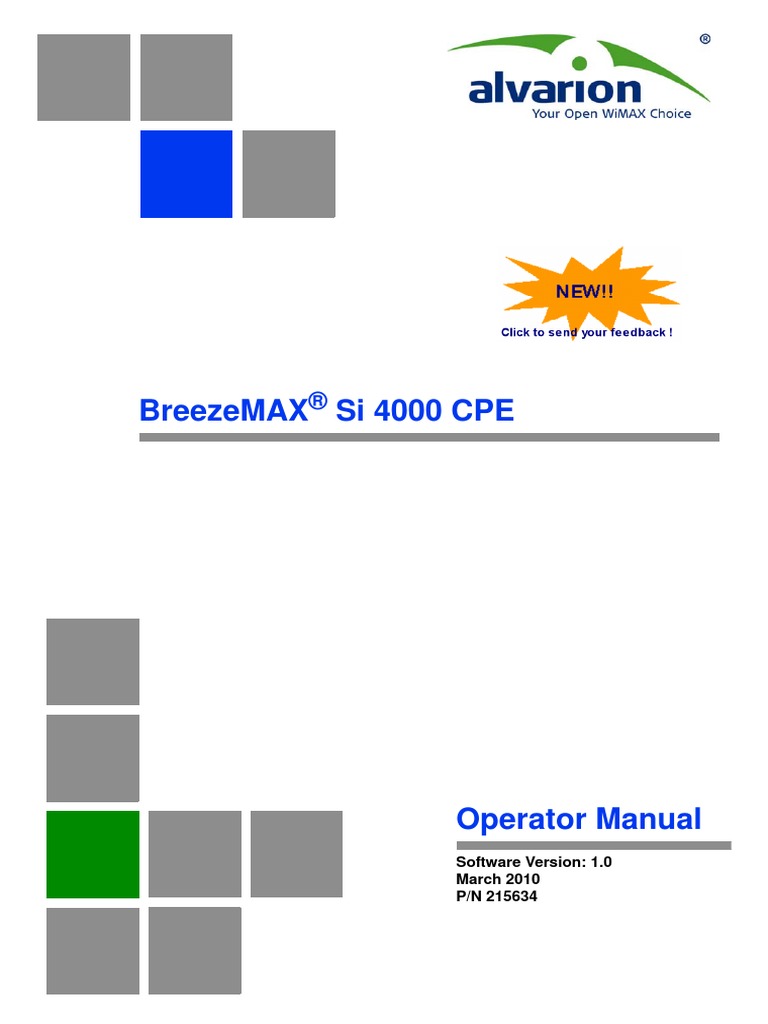 BreezeMAX 4000 Si CPE Operator Manual 100324 | PDF | Internet Access ...