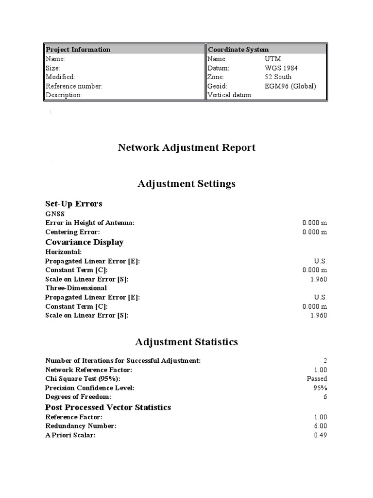 Network Adjustment Report: Set-Up Errors | PDF | Computers
