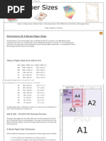 A Series Paper Sizes Chart A0-A10 | PDF
