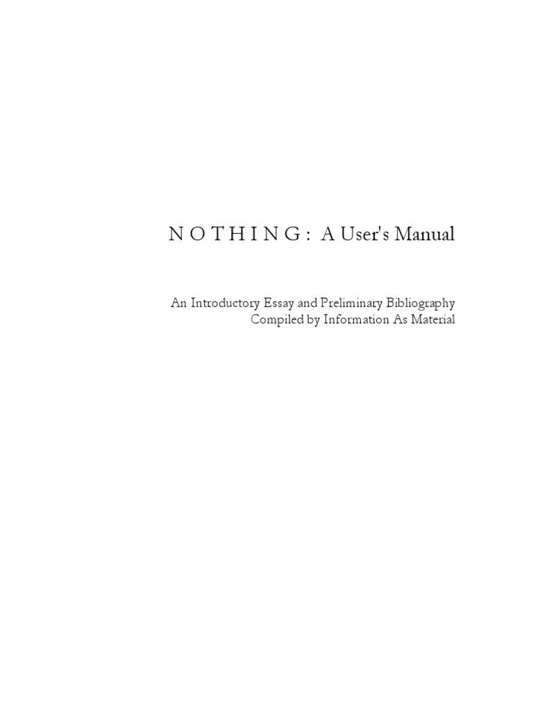 Nothing | PDF | Nothing | Minimalism