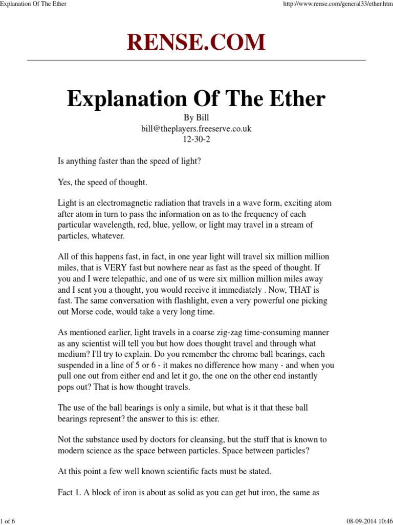 Explanation of The Ether | PDF | Light | Atomic Nucleus