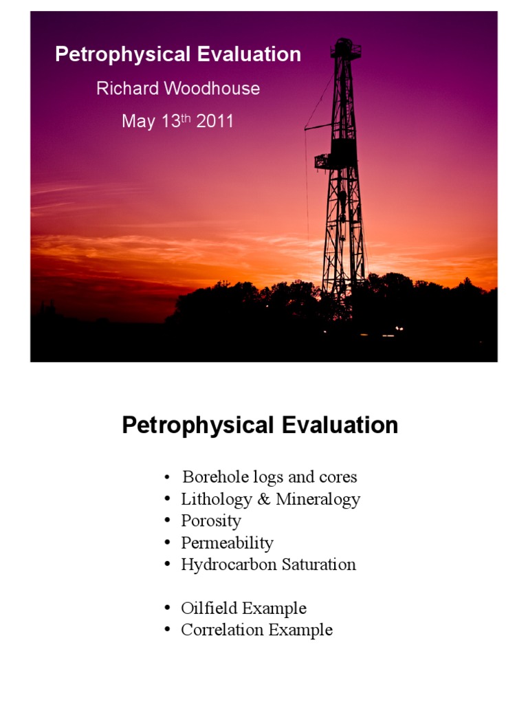 Petrophysical Evaluation - Dick Woodhousepdf | PDF