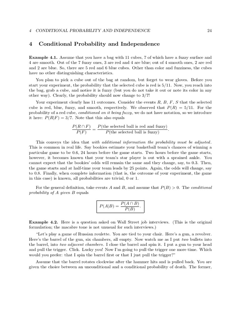 Conditional probability and independence | PDF | Variance | Poisson ...