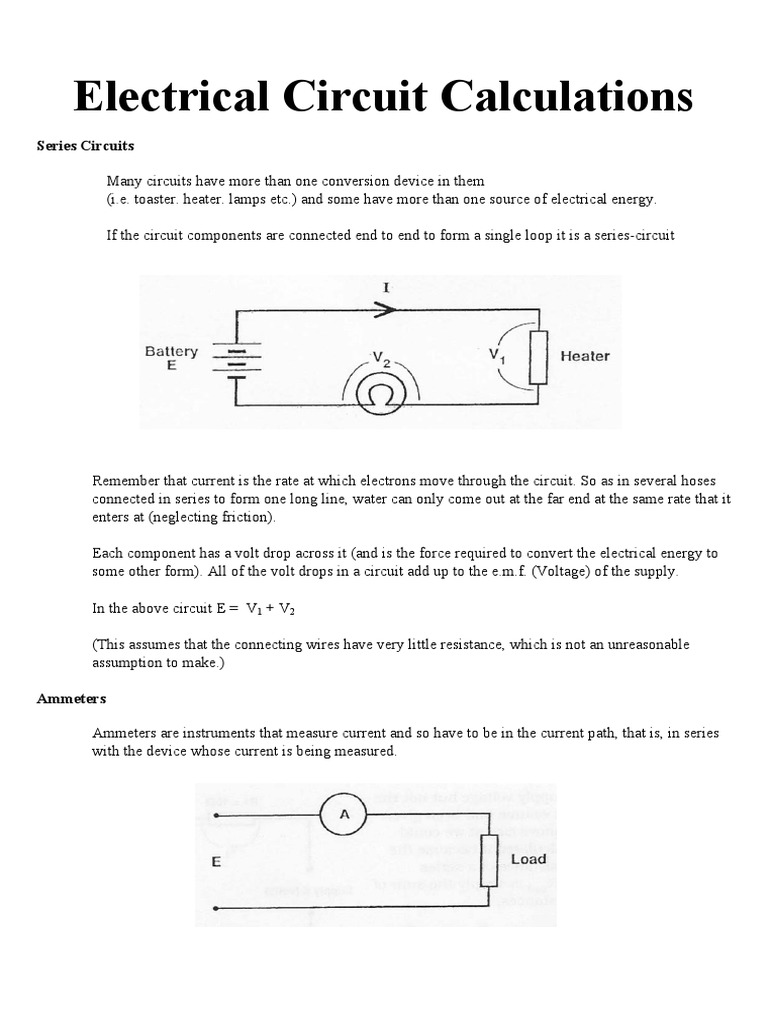 Electrical Circuit Calculations | Download Free PDF | Series And ...