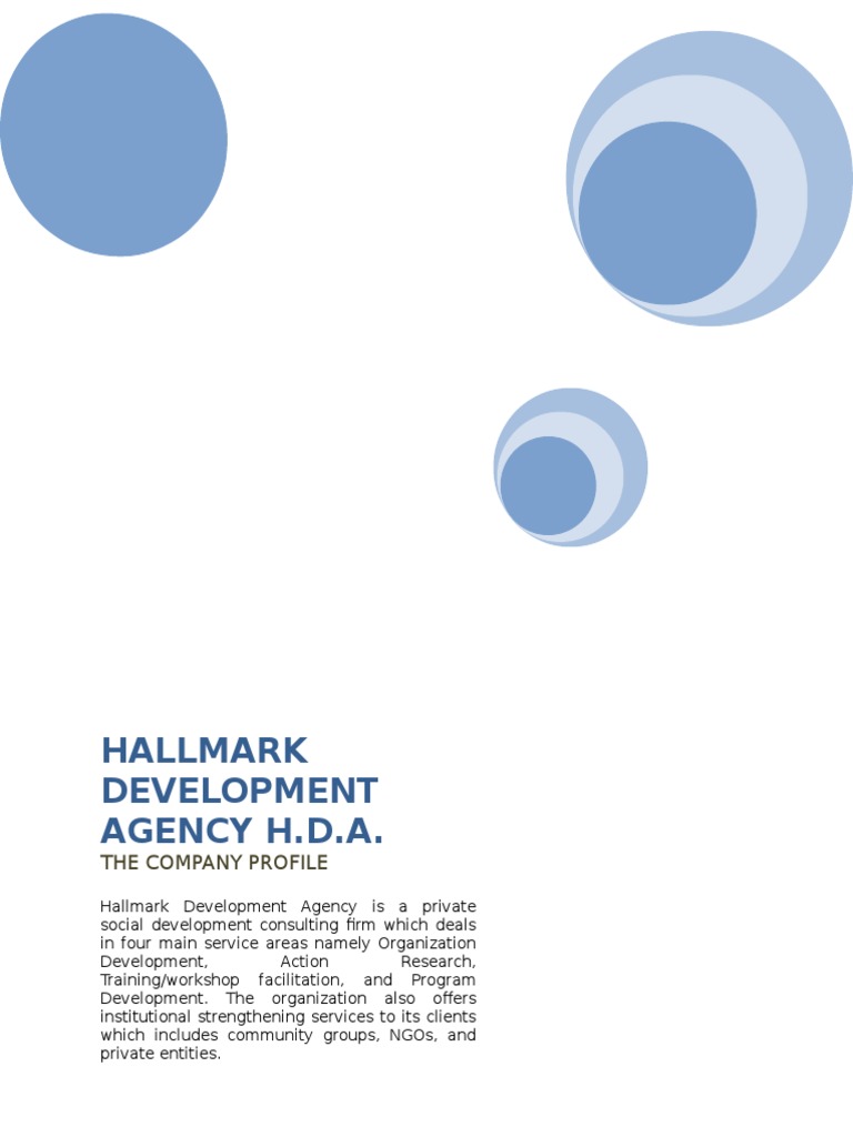 Hallmark Development Agency Overview | PDF | Non Governmental ...