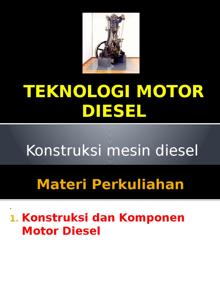 Konstruksi Mesin Diesel dan Komponennya | PDF | Teknologi & Rekayasa