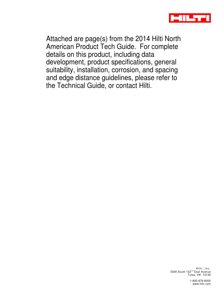 Product Technical Guide For Kwik Bolt-TZ Expansion Anchor Technical ...