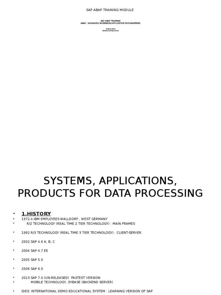 Sap Abap Training Module | Download Free PDF | Subroutine | Control Flow