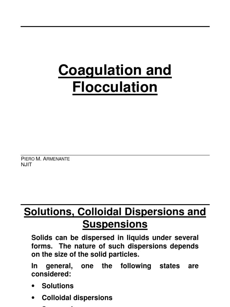 Coagulation & Flocculation | PDF | Hydroxide | Colloid
