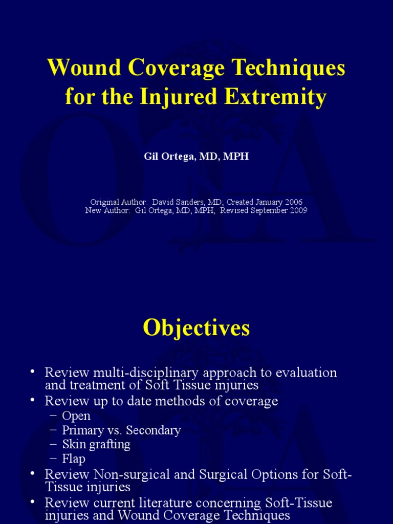 Wound Coverage Techniques For The Injured Extremity | PDF | Foot | Elbow