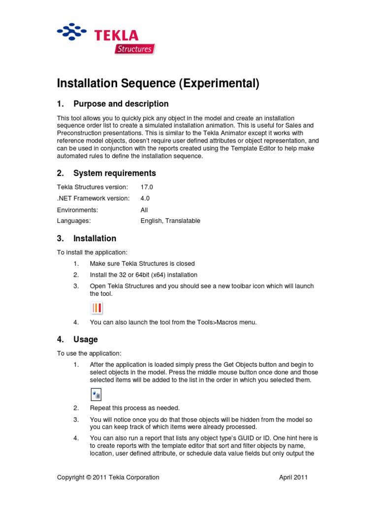 Installation Sequence (Experimental) : 1. Purpose and Description ...