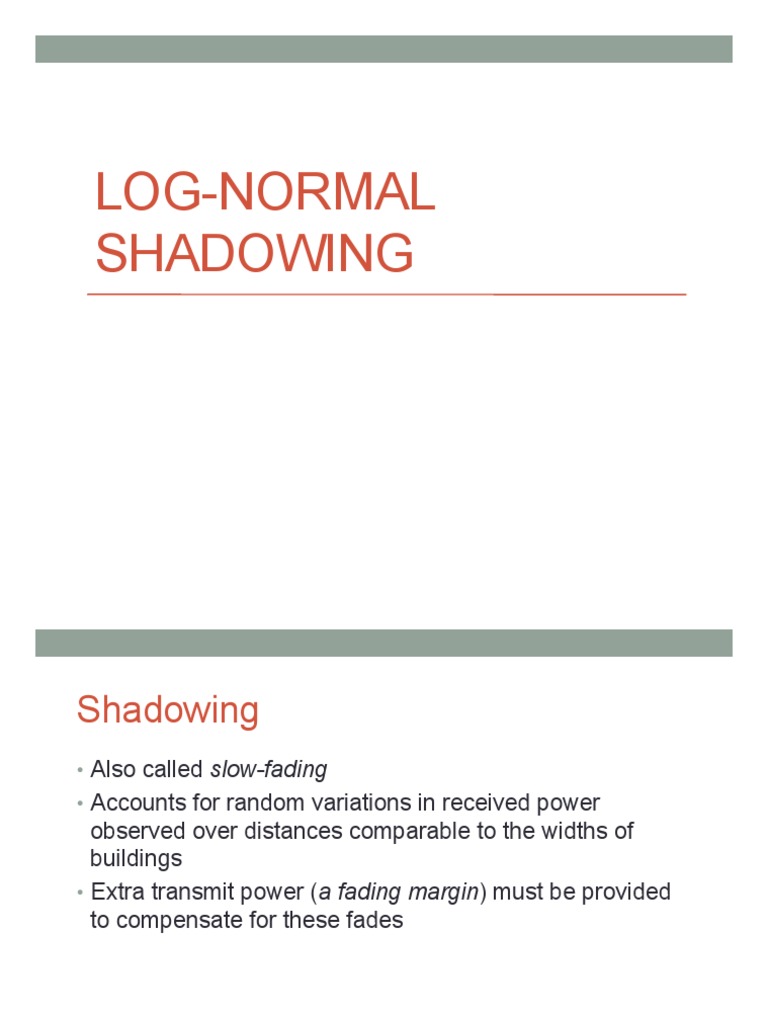 Lecture 5 Log Normal Shadowing | PDF | Normal Distribution | Integral