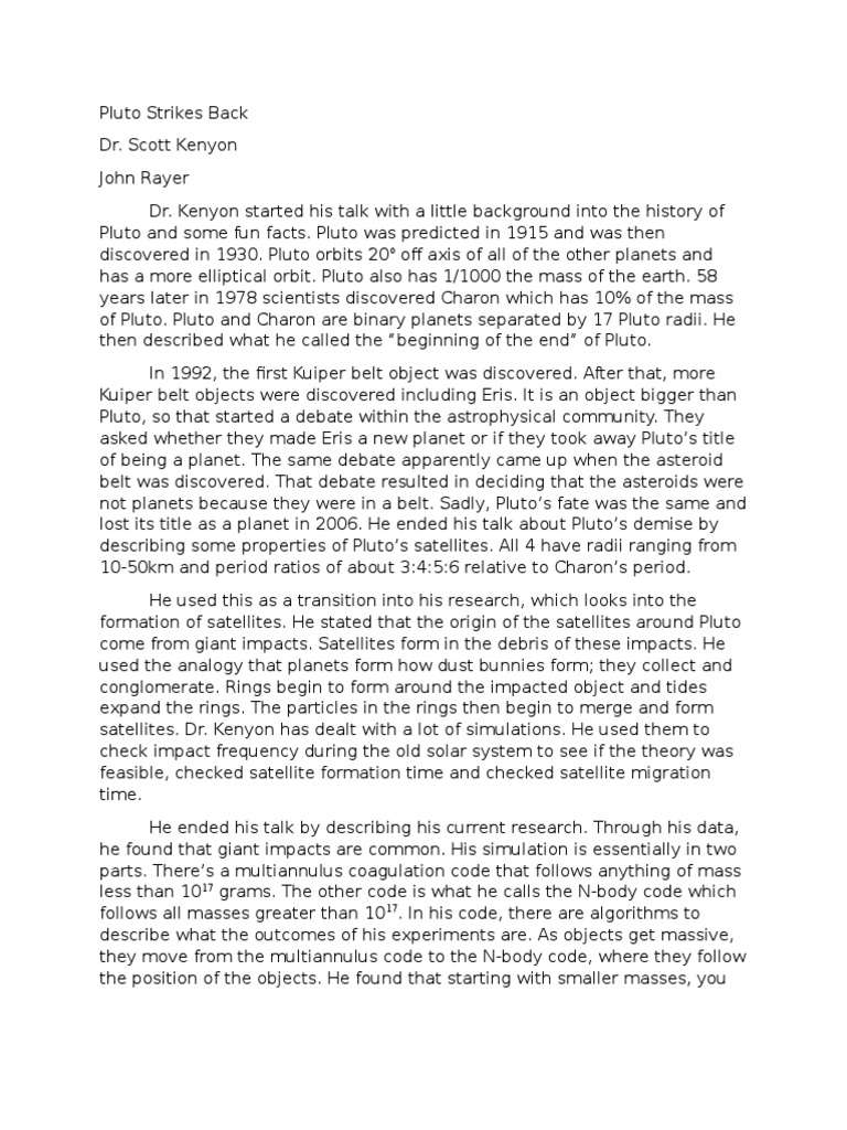 Pluto Strikes Back | PDF | Pluto | Natural Satellite