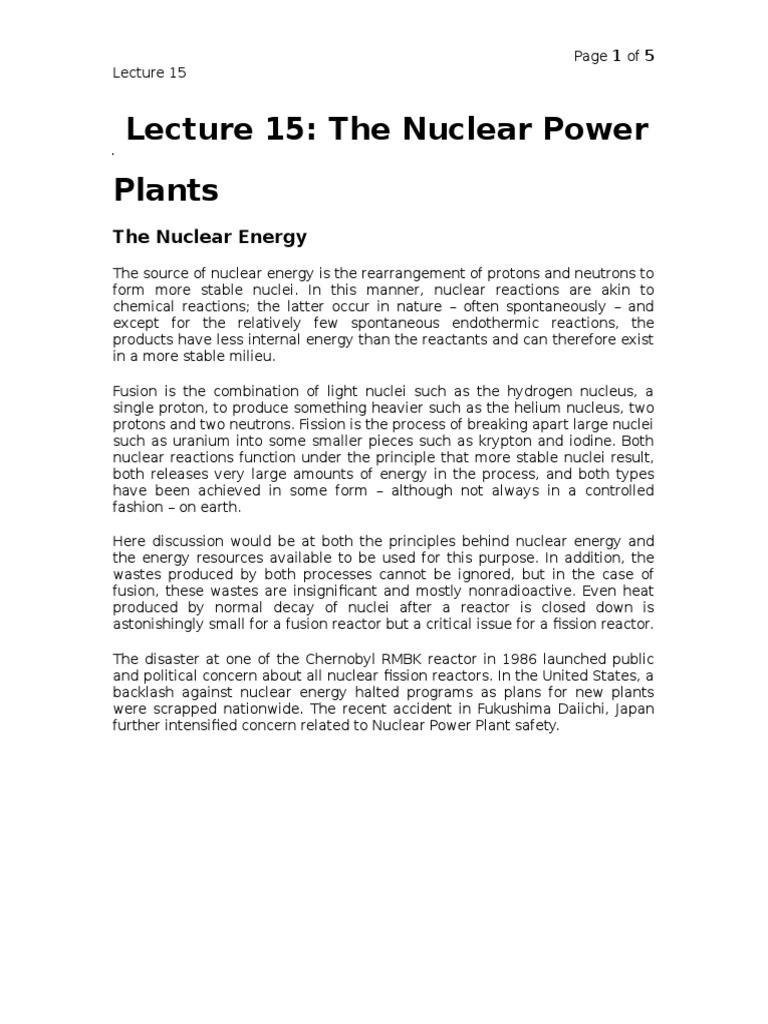 Lecture15 TheNuclearEnergy | PDF | Neutron | Proton