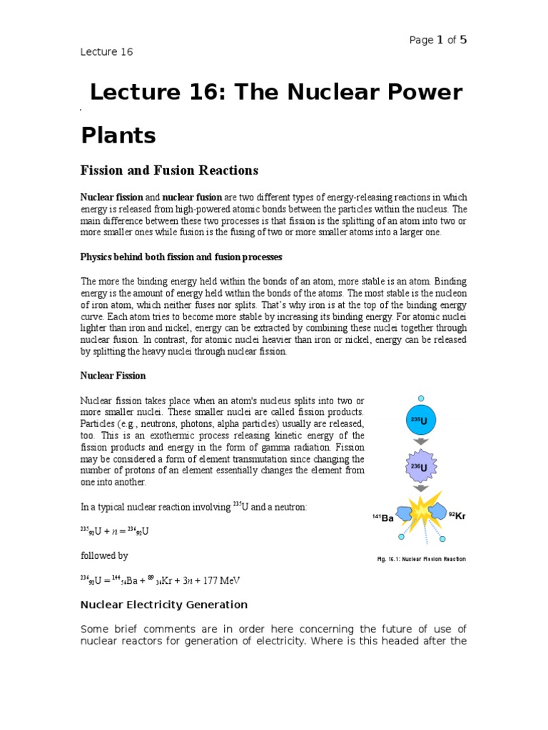 Nuclear Power: Fission vs. Fusion Explained | PDF | Nuclear Fission ...