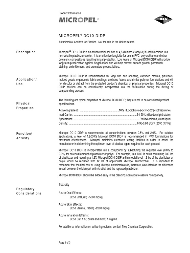 Micropel Dc10 Didp: Micropel DC10 DIDP Is An Antimicrobial Solution of ...