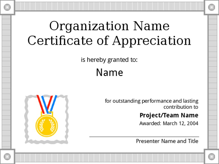 Certificate of Appreciation Template | PDF