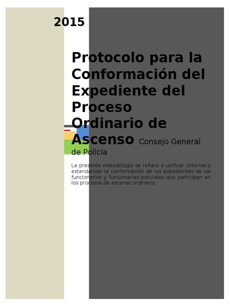 Protocolo para La Conformacion Del Expediente Del Proceso Ordinario de Ascenso 2015 | PDF ...