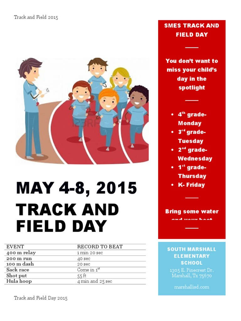 Parents: Join Track & Field Day | PDF