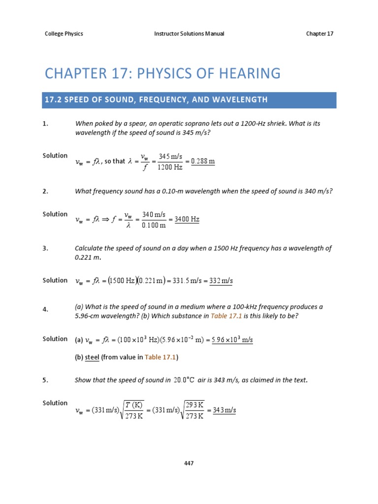 CNX Physics CH 17 Physics of Hearing | PDF | Decibel | Amplitude