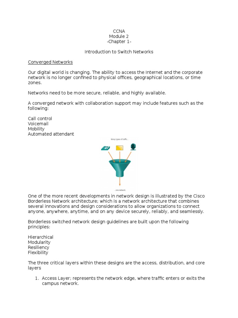 Cisco Module 2 Chapter 1 Summary | PDF | Network Switch | Computer Network
