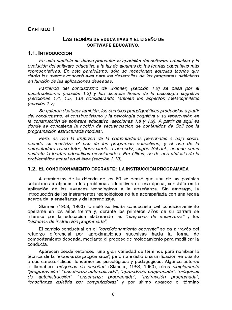 1 - Las Teorías Educativas y El Diseño de Software Educativo | PDF ...