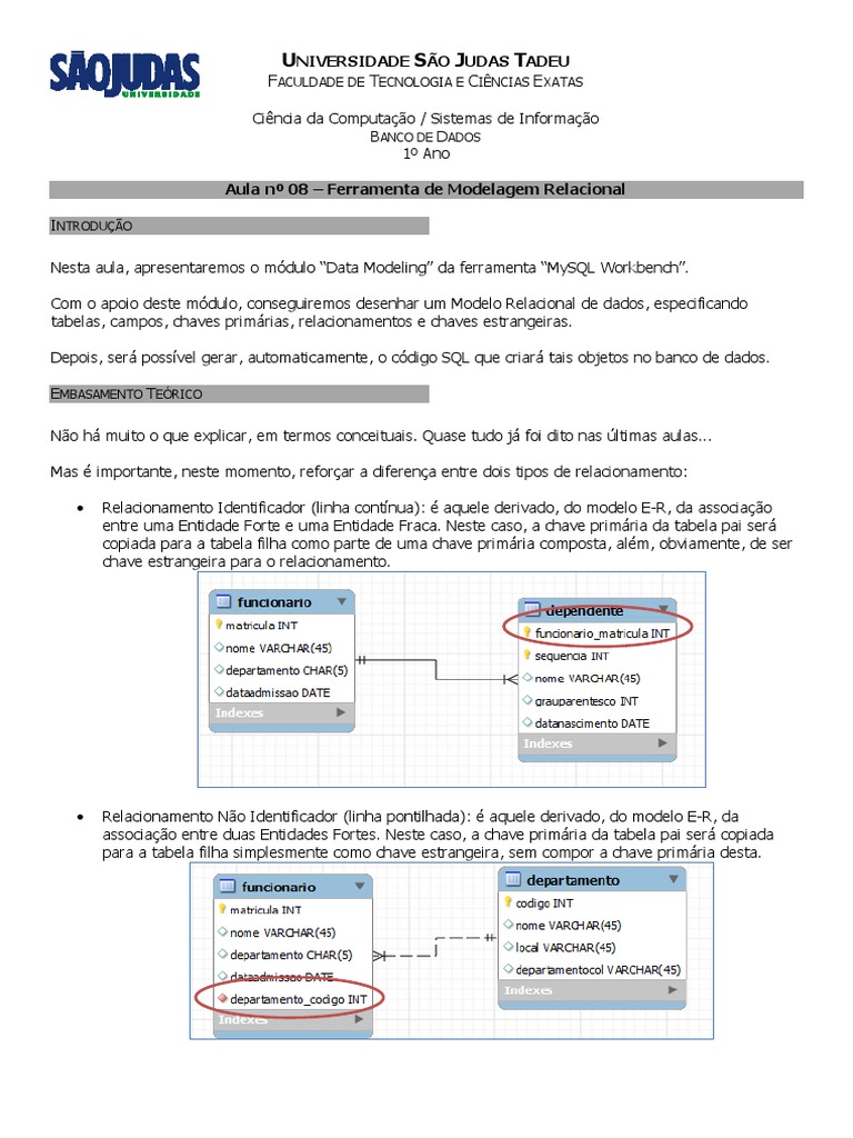 Modelo relacional de banco de dados para universidade com ferramenta ...