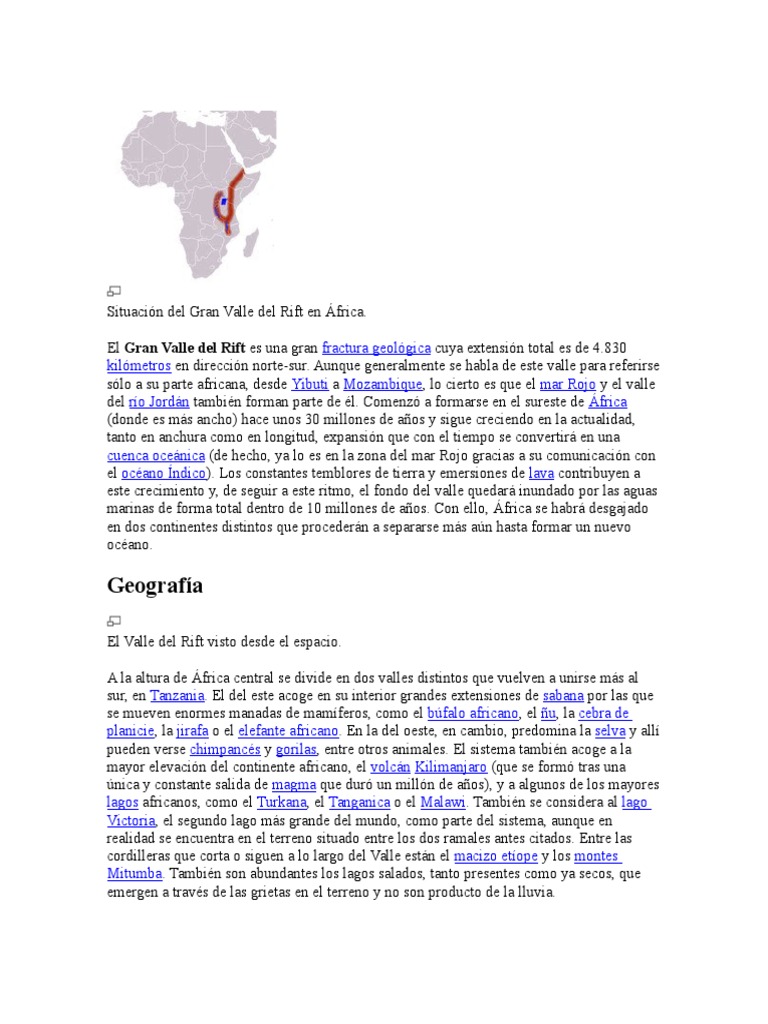 Situación Del Gran Valle Del Rift en África | Descargar gratis PDF ...