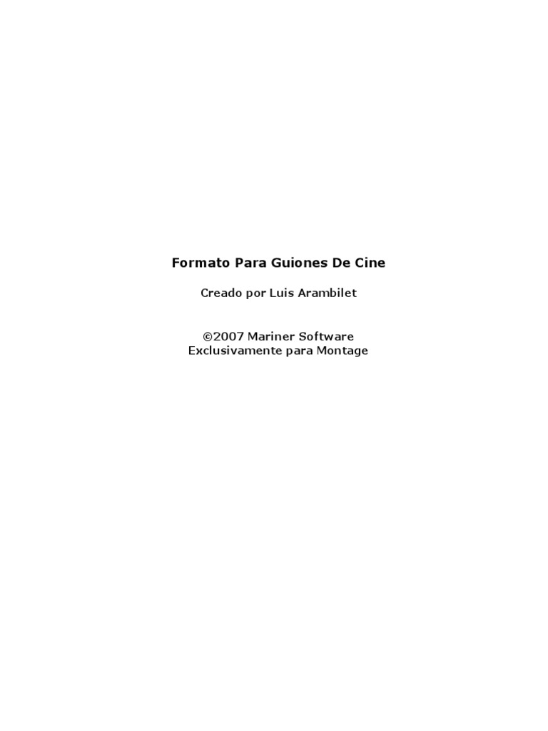 Formato para Guiones de Cine | PDF | Guión | Escritura