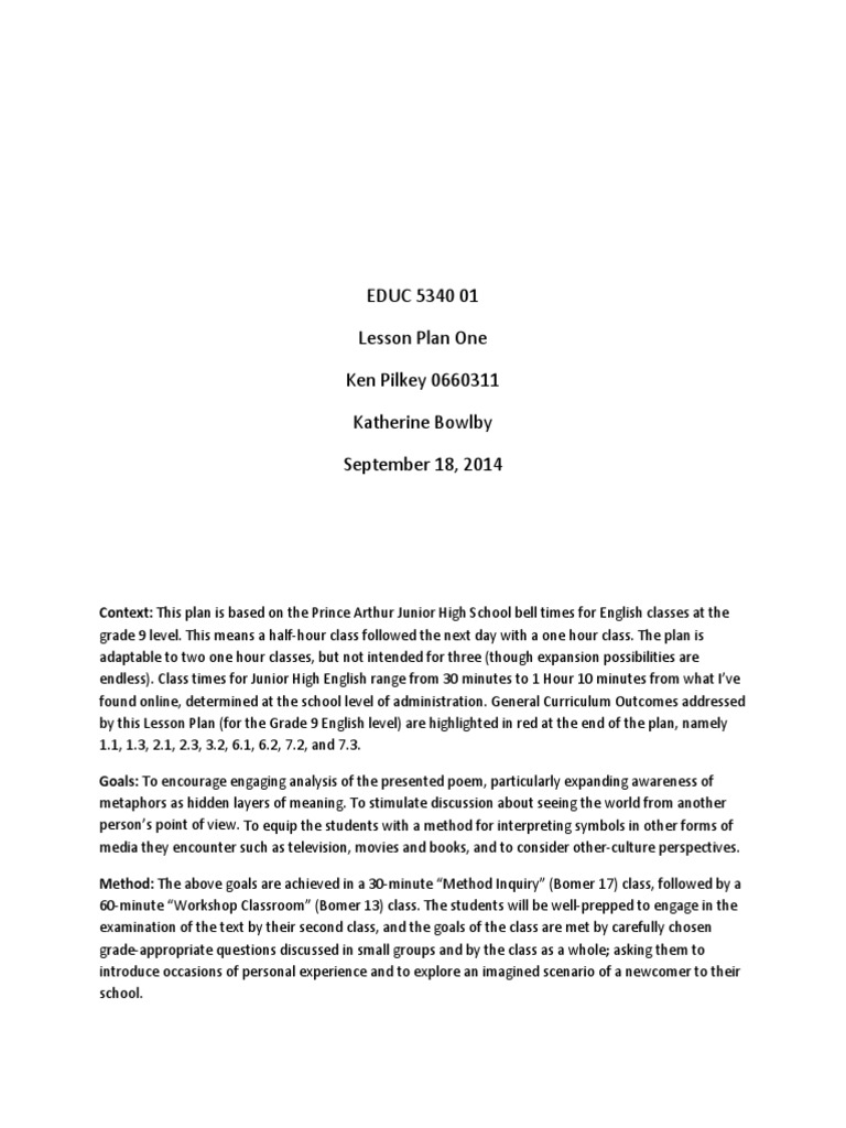 Grade 9 English Lesson Plan | PDF | Reading (Process) | Strategic ...