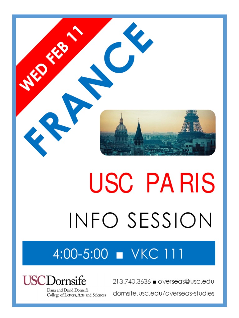 USC Paris Info Session Details | PDF