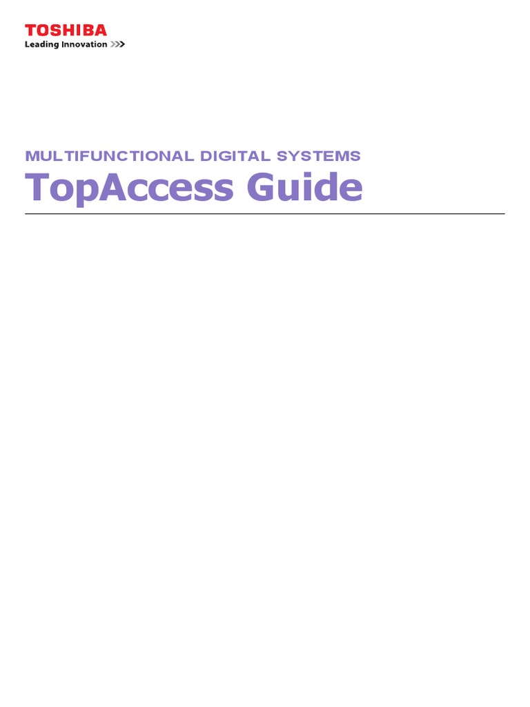 TopAccess Guide | PDF | World Wide Web | Internet & Web