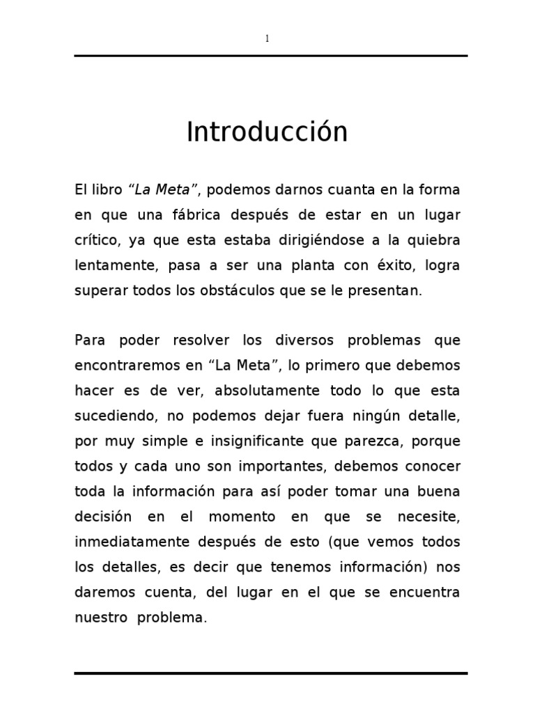 La Meta Eliyahu M Goldratt y Jeff Cox | PDF