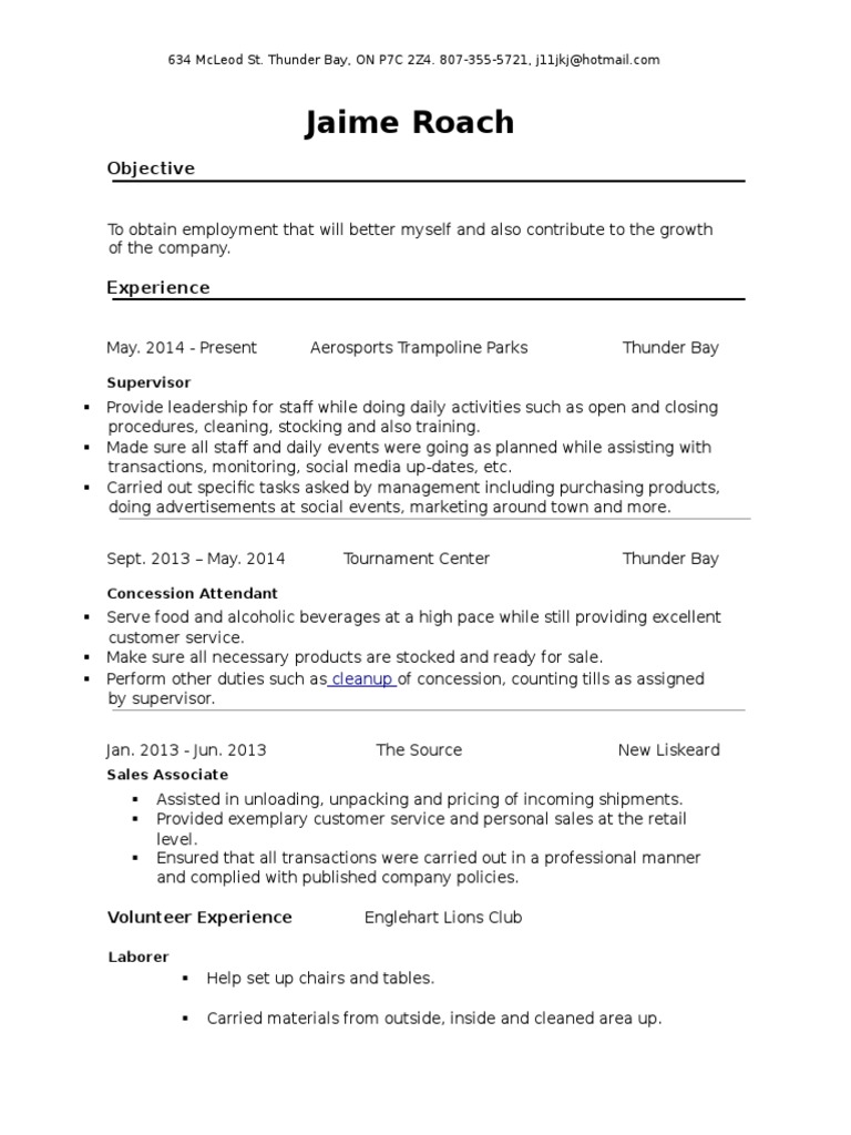 Jaime Roach's Professional Resume | PDF | Business