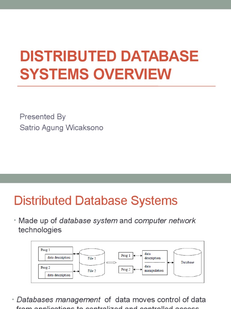 Distributed Database Systems Overview | PDF | Databases | Replication (Computing)
